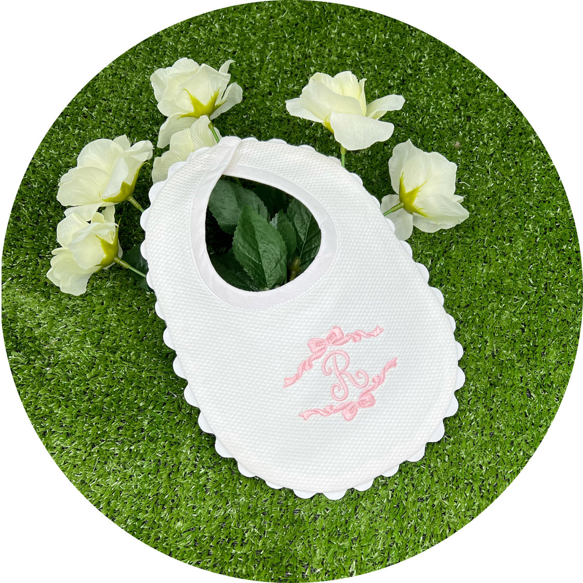 White Cotton Pique Infant Bib with Ric Rac Trim – ROYALTY IS EVERYDAY